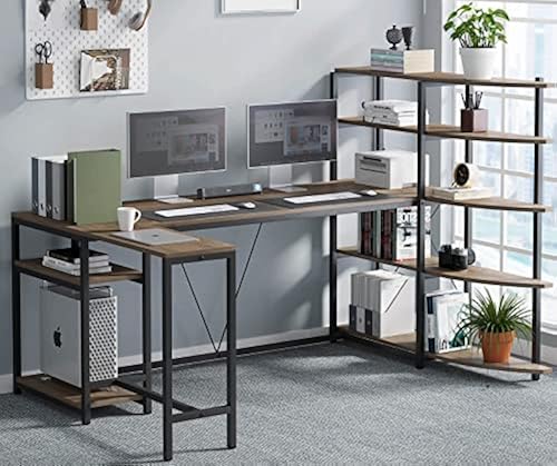 SEDETA L Shaped Computer Desk, 63'' Corner Office Desk, Computer Desk ...