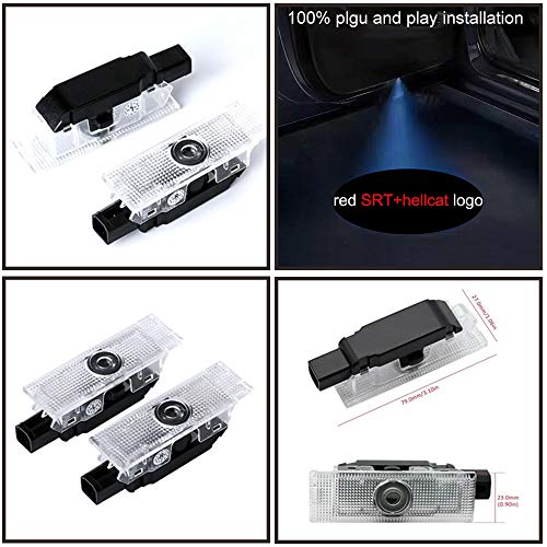 2pcs Car Door LED Puddle Projector Logo Light for Dodge Challenger ...