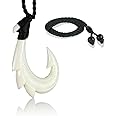Amazon.com: KanaKala Pacific Hand Carved Hawaiian Bone Fish Hook ...