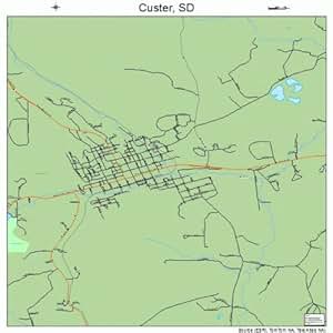 Amazon.com: Large Street & Road Map of Custer, South Dakota SD ...