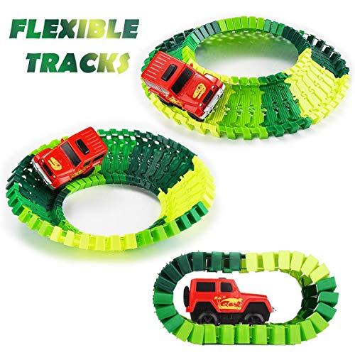 Dinosaur Race Track Car Toys - TFS 184 PCS Jurassic World 360° Loop ...