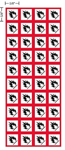 GHS Flammable, Flame, Fire, Burning, Hazard, Pictogram, 5/8 inch, .625 ...