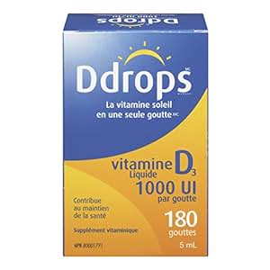 Ddrops Adults 1000IU Liquid Vitamin D3 Drop, 5ml: Amazon.ca: Health ...