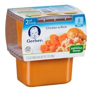 Gerber 2nd Foods Chicken Rice Baby Food, 7 Ounce -- 8 per case.: Amazon ...