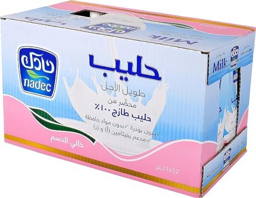 Nadec Skimmed Long Life Milk, 12 X 1 Ltr, White price in Saudi Arabia ...
