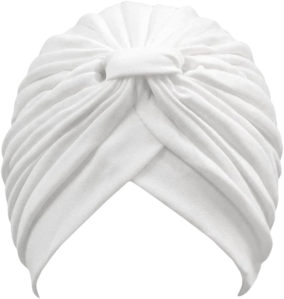 Turban WHITE Twist pleated Hair Wrap stretch turban Women's Head Wrap ...