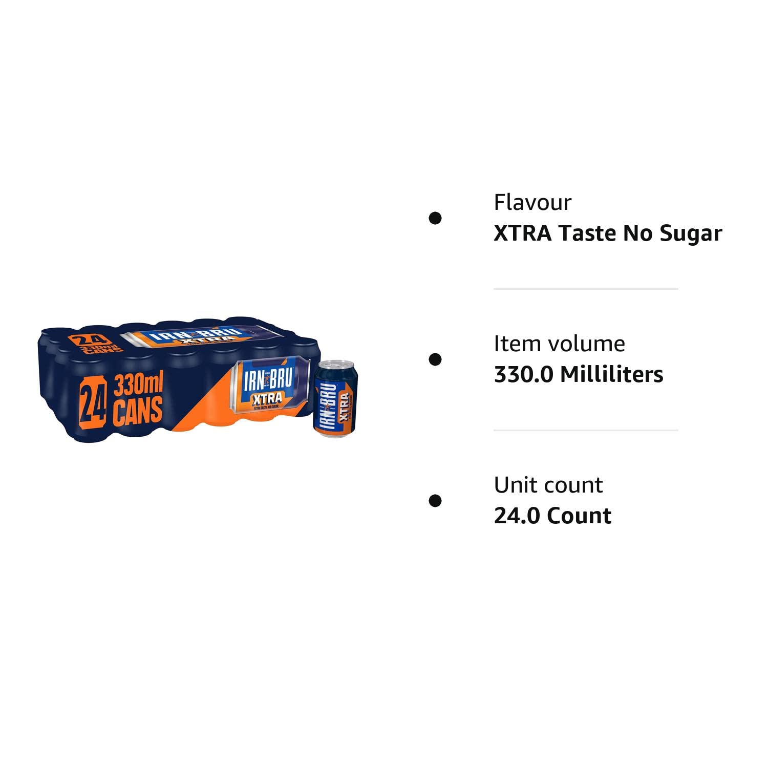 Mua IRN-BRU XTRA, 24 Pack Zero No Sugar & Low Calorie Fizzy Drinks Multipack Cans with XTRA ...