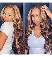 Amazon.com : Pizazz Deep Wave Lace Front Wigs Human Hair 180 Density ...