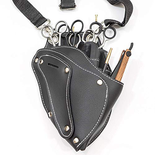 Barber Scissor Pouch Holster with Belt for Hairdressers IKAS, Salon Hair Stylist Barber Scissors ...