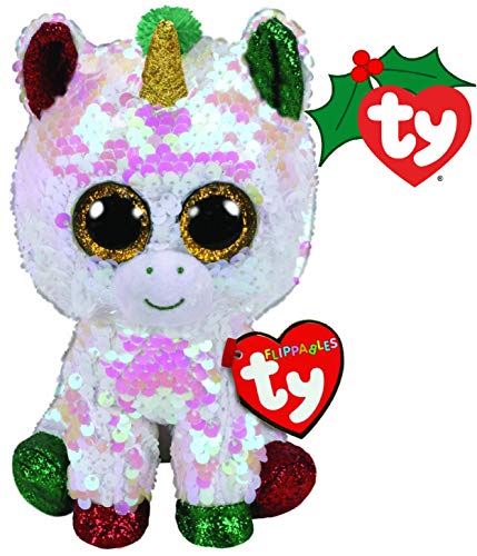 TY Beanie Boos Flippables Sequin Mistletoe (Bear), Melty (Snowman ...
