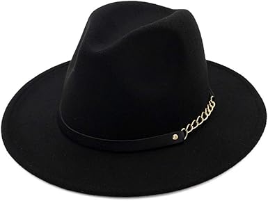 Vim Tree Women's Wide Brim Fedora Panama Hat with Metal Belt Buckle ...