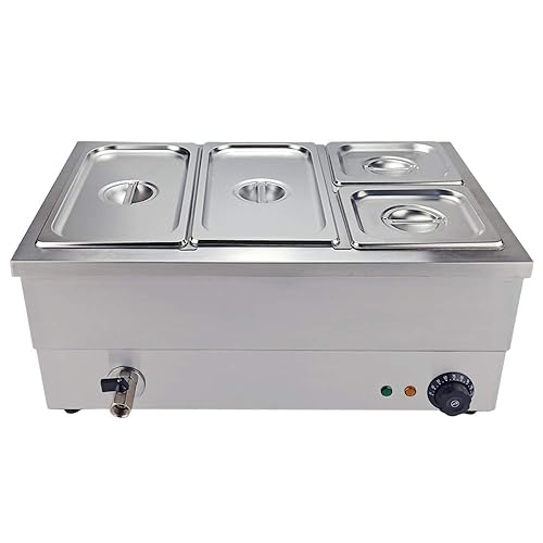 TAIMIKO Bain Marie Food Warmer Buffet Warmer Steam Table Countertop ...