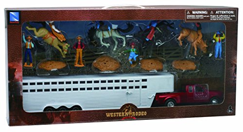 New Ray Toy Model 1:32 Diecast Fifth Wheel Western Rodeo Set - Horses ...