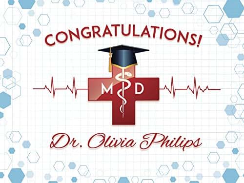Amazon.com: Doctor Graduation Banner, Congratulations Doctor, Custom MD ...