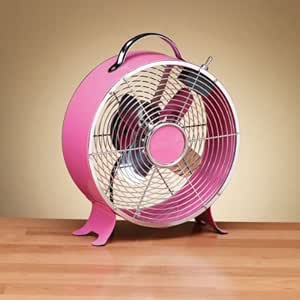 Amazon.com: Nine Inch Colored Retro Metal Box Fan (Pink) (12.5"H x 10"W ...