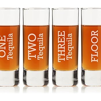 Amazon.com | 2oz One Tequila Two Tequila Three Tequila Floor: Shot Glasses