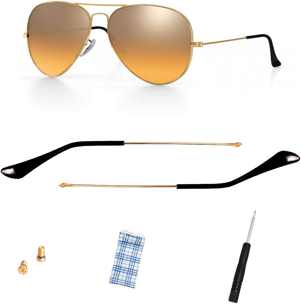 Buy FOOUSA Replacement Temple Tips Arms for Ray-Ban Aviator RB3025 3025 ...