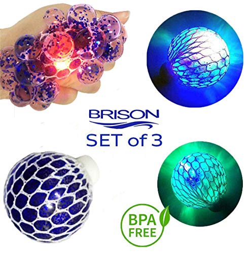 Set-of- 3 Led Anti-Stress Ball - Squishy Light-up Ball - Anti Stress ...