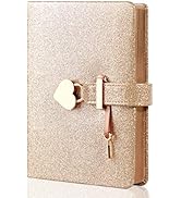 Amazon.com : CAGIE Heart-Shaped Lock Diary with Key, Leather Journal ...