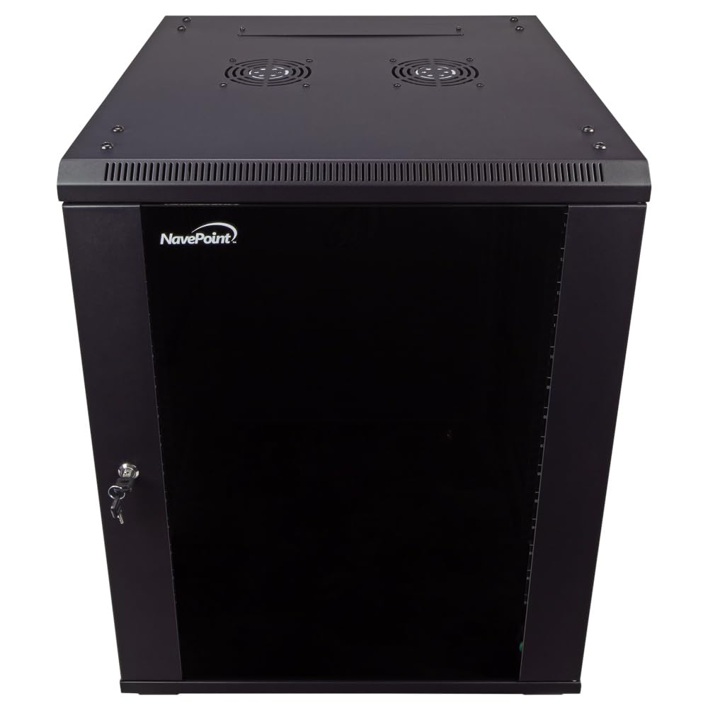 NavePoint 15U Server Cabinet Wall Mount Rack Enclosure with Caster ...