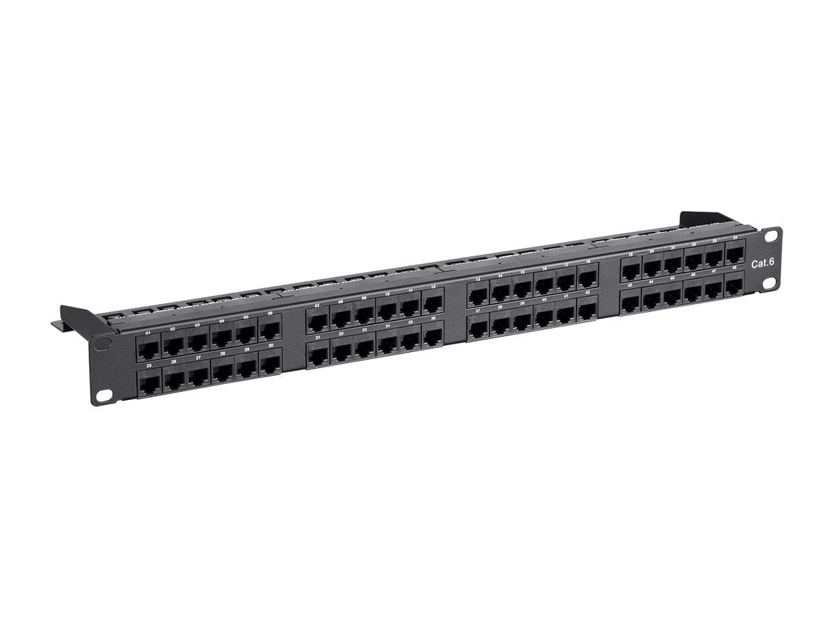 Monoprice Cat6 Utp Patch Panel - 48 Port, Networking, 1U, Horizontal ...
