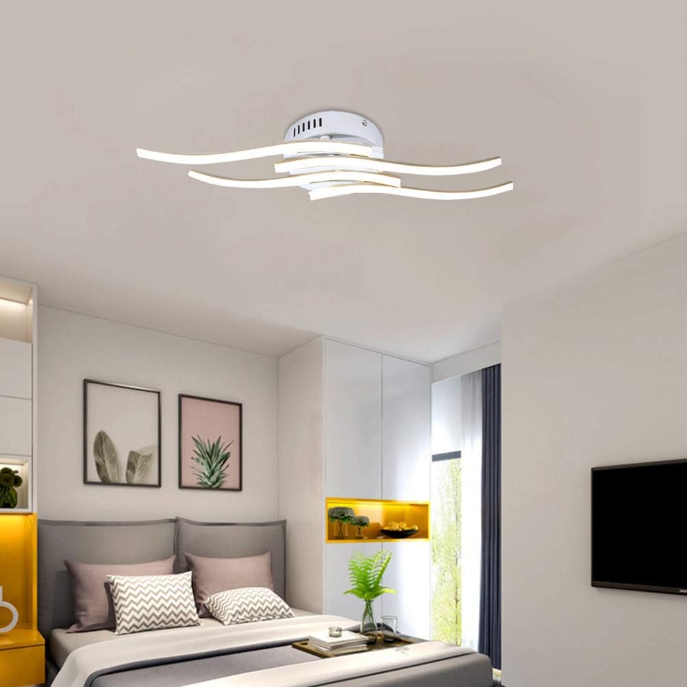 Osairous LED Ceiling Light, Curved Ceiling Lights Modern Acrylic ...