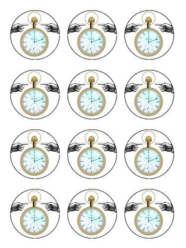 Buy Twelve 2" Vintage Steampunk Pocket Watch Edible Image Cup Cake ...