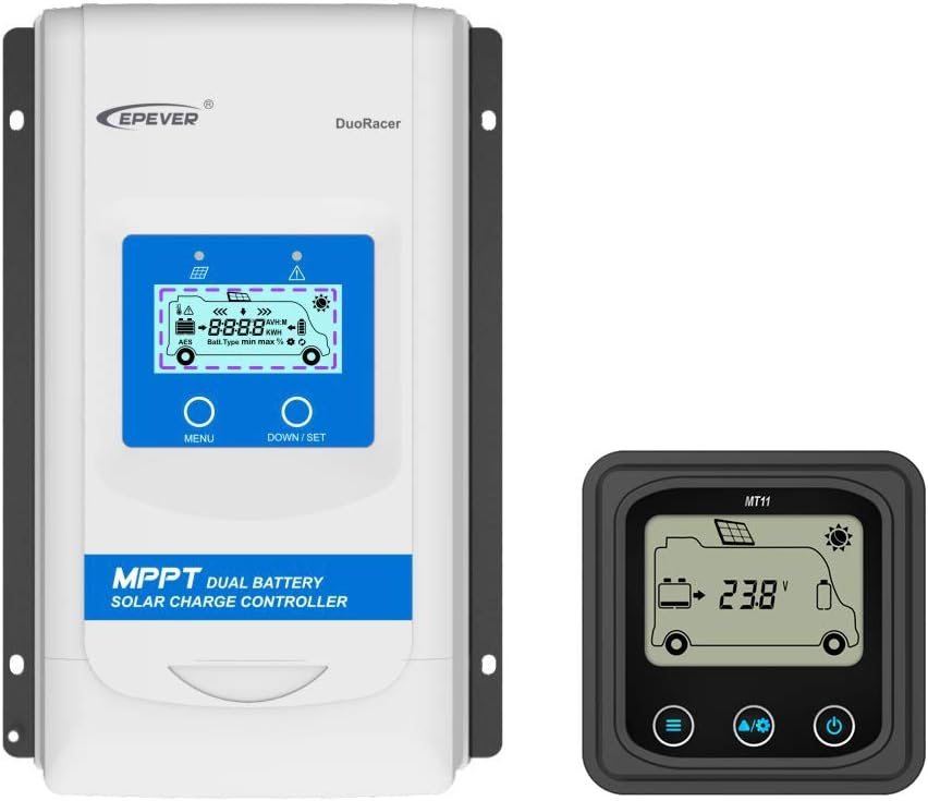 Amazon.com : EPEVER DuoRacer MPPT Dual Battery Solar Charge Controller ...