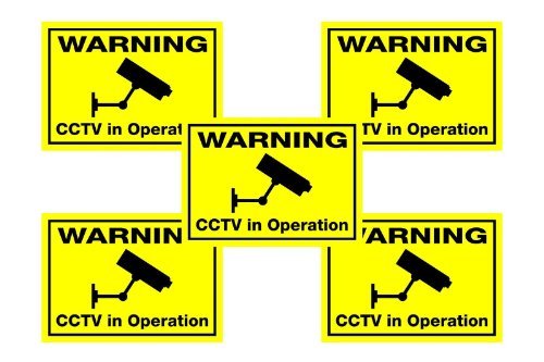 CCTV Warning Stickers - 5 X Flourescent Window CCTV Stickers By DCC on ...