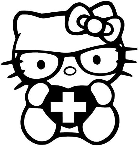 Amazon.com: Hello Kitty Nurse 5" Decal {BLACK}- Registered Nurse, RN, R ...