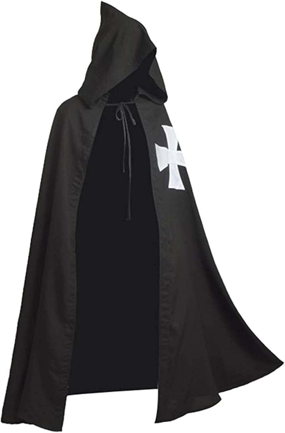 Diudiul Medieval Templar Knight Cape Black or White Hoodie Hospitaller ...
