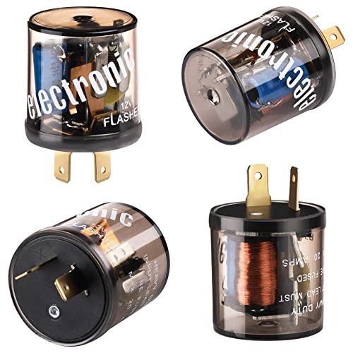12V 2 Pin Electronic Turn Signal Flasher Relay Two Prong Round Flasher ...