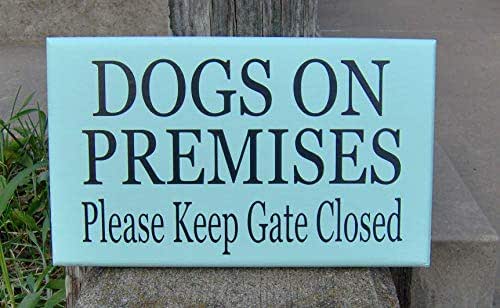 Amazon.com: Wood Sign Dogs on Premises Sign for Property Gates Fences ...