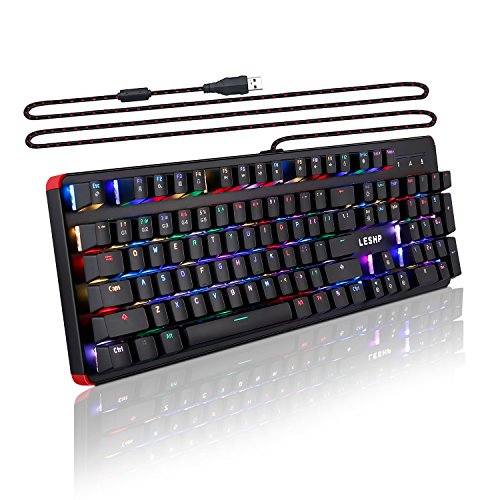 LESHP RGB Mechanical Game Keyboard, RGB Keyboard, Aluminum Frame ...