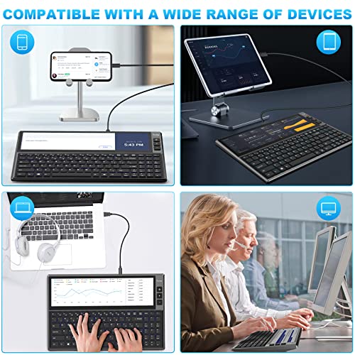 BQAA RGB Keyboard, Built-in 12.6 inches Touchscreen Monitor, Ultra-Slim ...