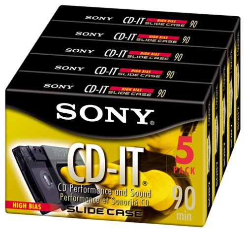 Sony 5C90CDT2D Blank CD-IT Audio Cassettes with Slide Case (5 Pack ...