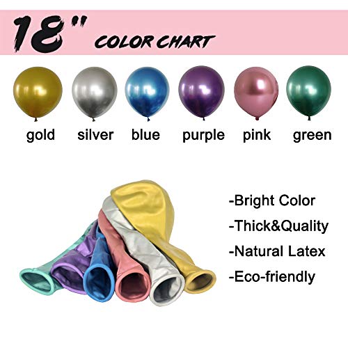18 inch Metallic Balloons for Party 5 pcs Thick Latex balloons for ...
