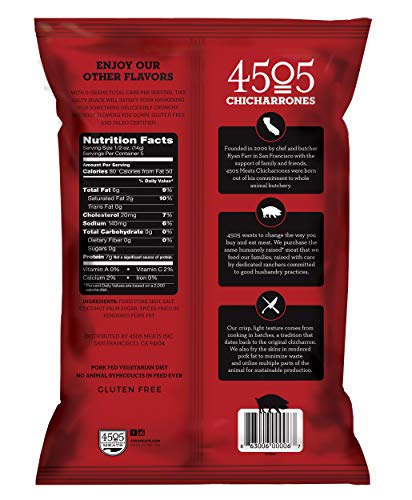 4505 Meats, Chicharrones, Fried Pork Rinds, Classic Chili, 2.5 Ounce on ...