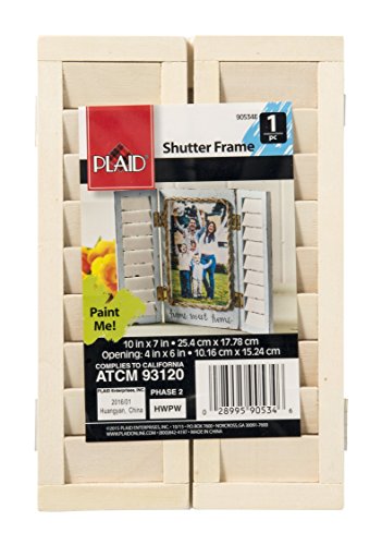 Plaid Unpainted Wood Craft Surfaces Shape, 90534E Shutter Frame ...