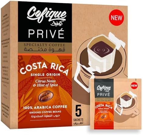 Cofique Prive Pour Over Specialty Costa Rica Coffee, 5 Cofique Sachets ...