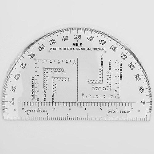 360 TACTICAL semi-Circle R.A.6 inch Military Protractor in Degrees and ...