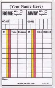 Amazon.com : Soccer Write-on Referee Cards (x2), Personalized with your ...