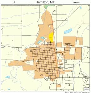 Amazon.com: Large Street & Road Map of Hamilton, Montana MT - Printed ...