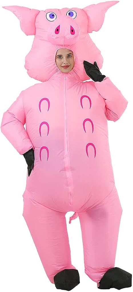 Amazon.com: JASHKE Pig Costume Inflatable Costume Blow up Pig Costume ...