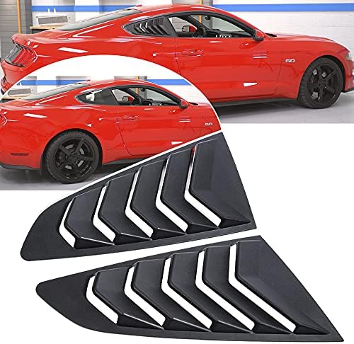 Side Window Louvers GT Lambo Style fits for Ford Mustang 2015 2016 2017 2018 2019 2020 2021 ...