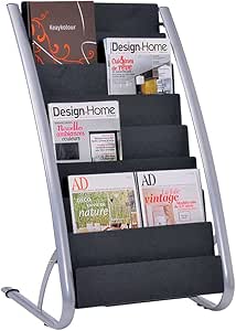 Amazon.com : Alba 8 Compartment Literature Floor Display Rack, Black ...