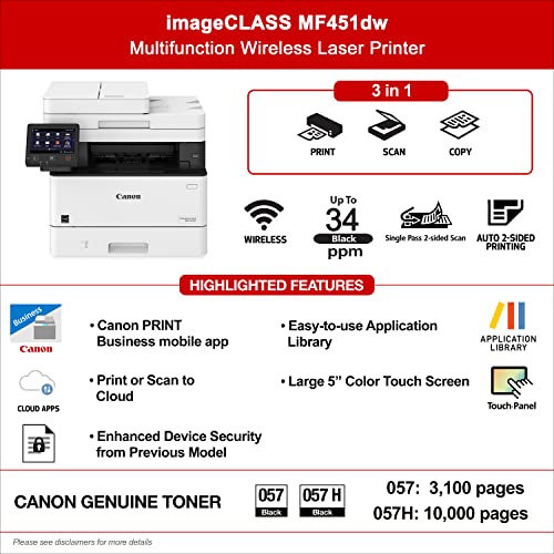 Canon ImageCLASS MF451dw All-in-One Wireless Monochrome Laser Printer ...