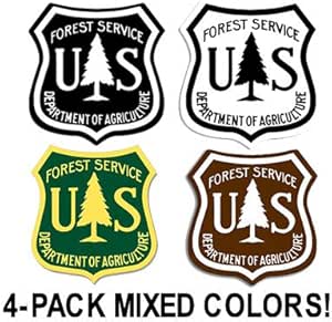 Amazon.com: American Vinyl 4-Pack 4 Colors: 2.5 inch US Forest Service ...