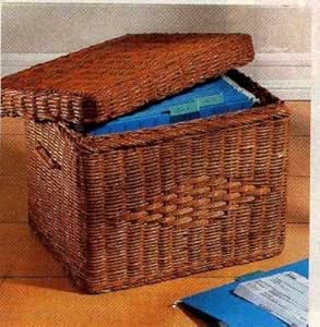 Amazon.com : Wicker Letter File Basket With Lid,13" : Office Products