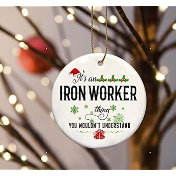 Amazon.com: 3dRose LLC Iron Workers 3-Inch Snowflake Porcelain Ornament ...